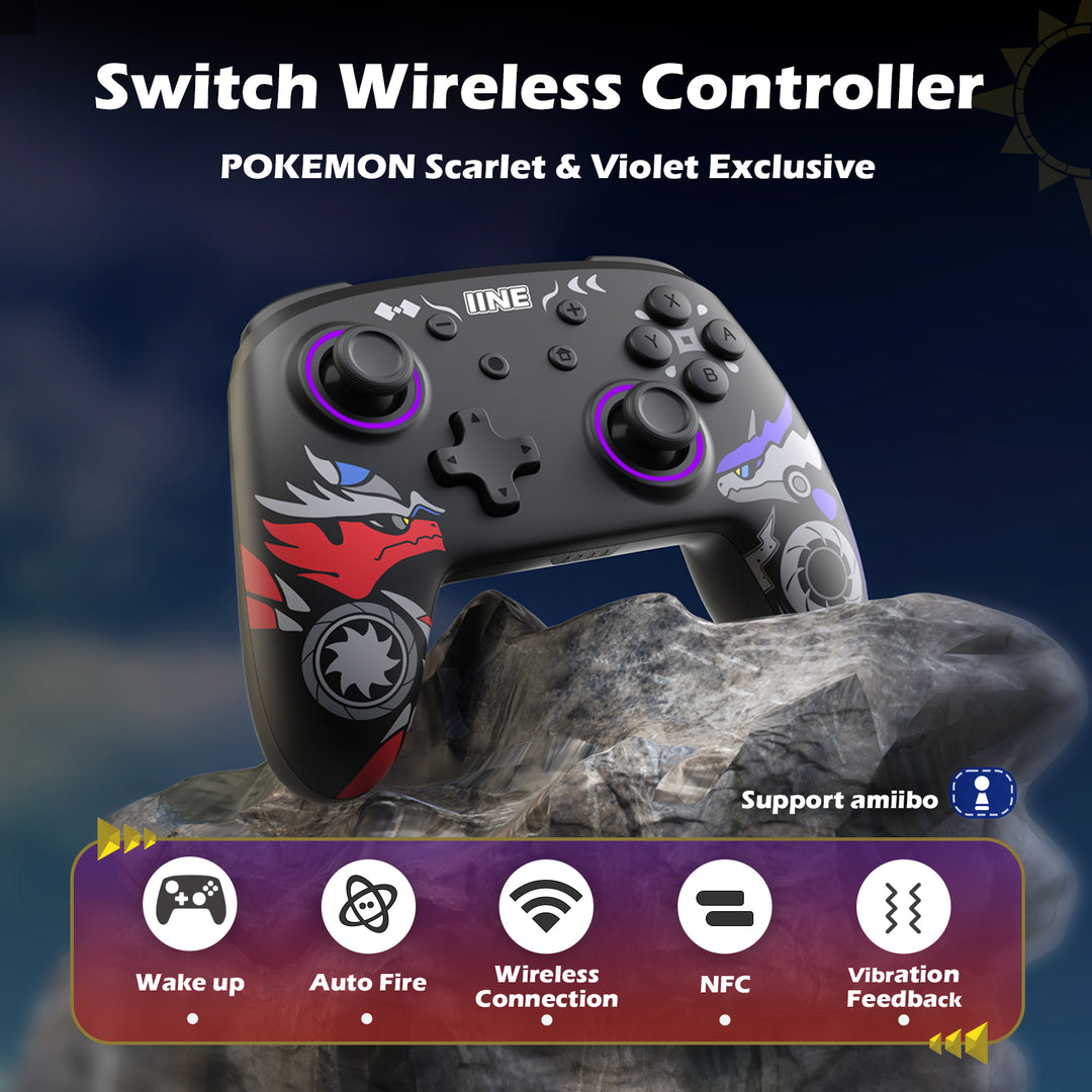 IINE Nintendo Switch Pokemon Scarlet & Violet Wireless Controller ...
